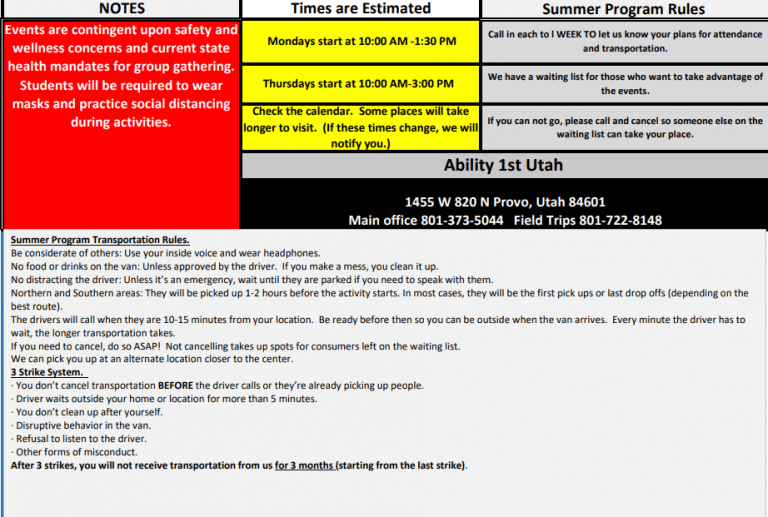 Pre-ETS Youth Summer Program Application 2021 | Ability 1st Utah